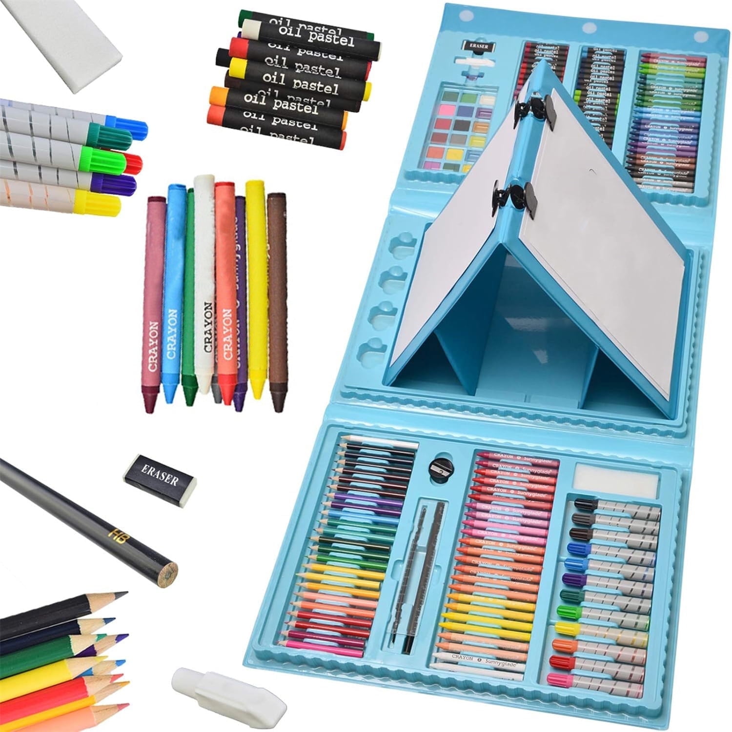 Drawing Art Kit,Bexikou 208 Piece Art Set Crafts Drawing Kits,Art ...
