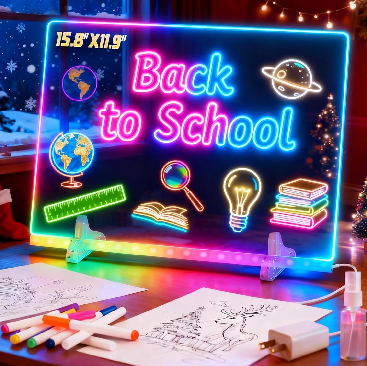 Drawing Board for - 20 Inch Erasable White Boards, with 7 Fluorescent ...