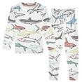Drawing Fishes Doddle Style Cotton Pajama Set Long Sleeve Top and Pants ...
