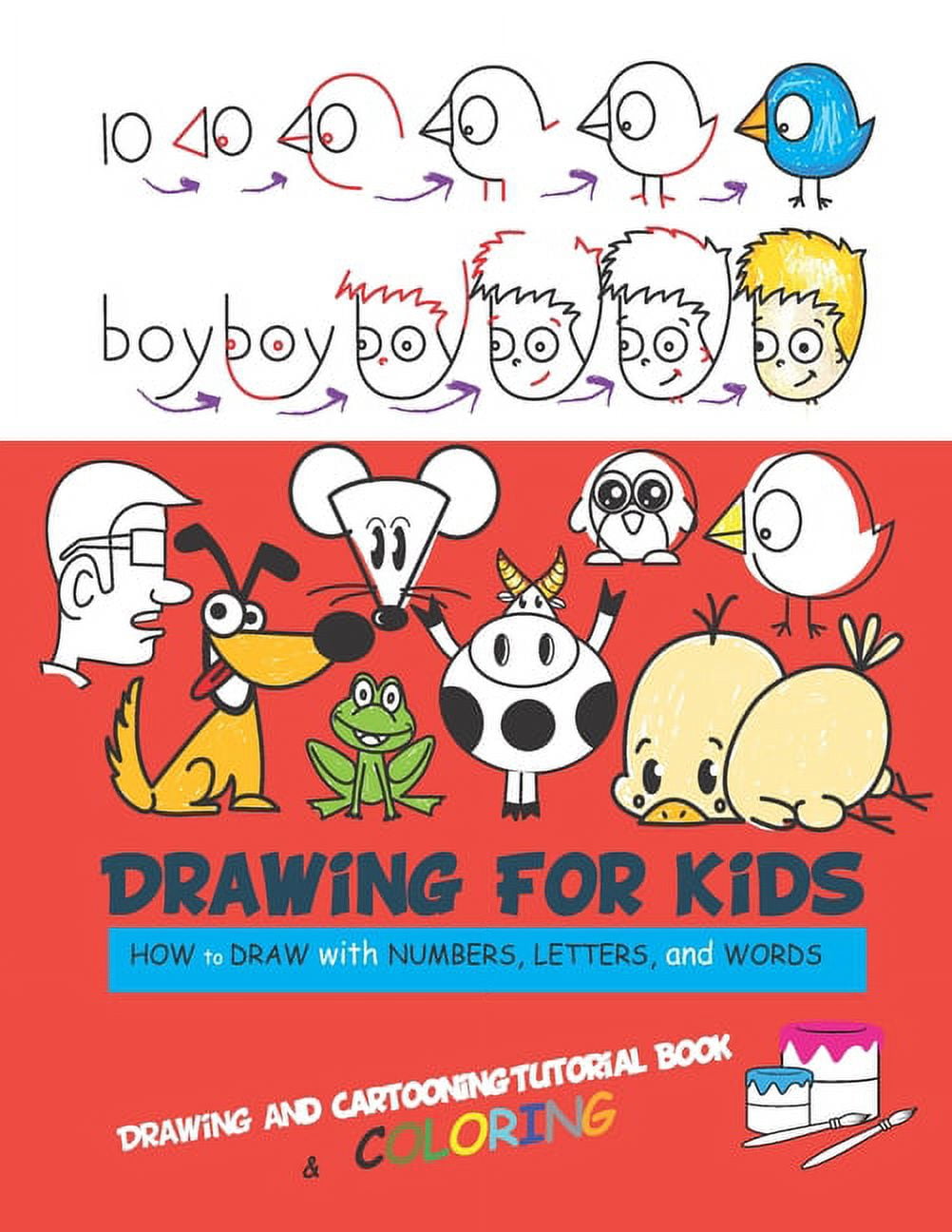 Drawing For Kids: Draw Word Cartoons with Letters & Numbers in the ...