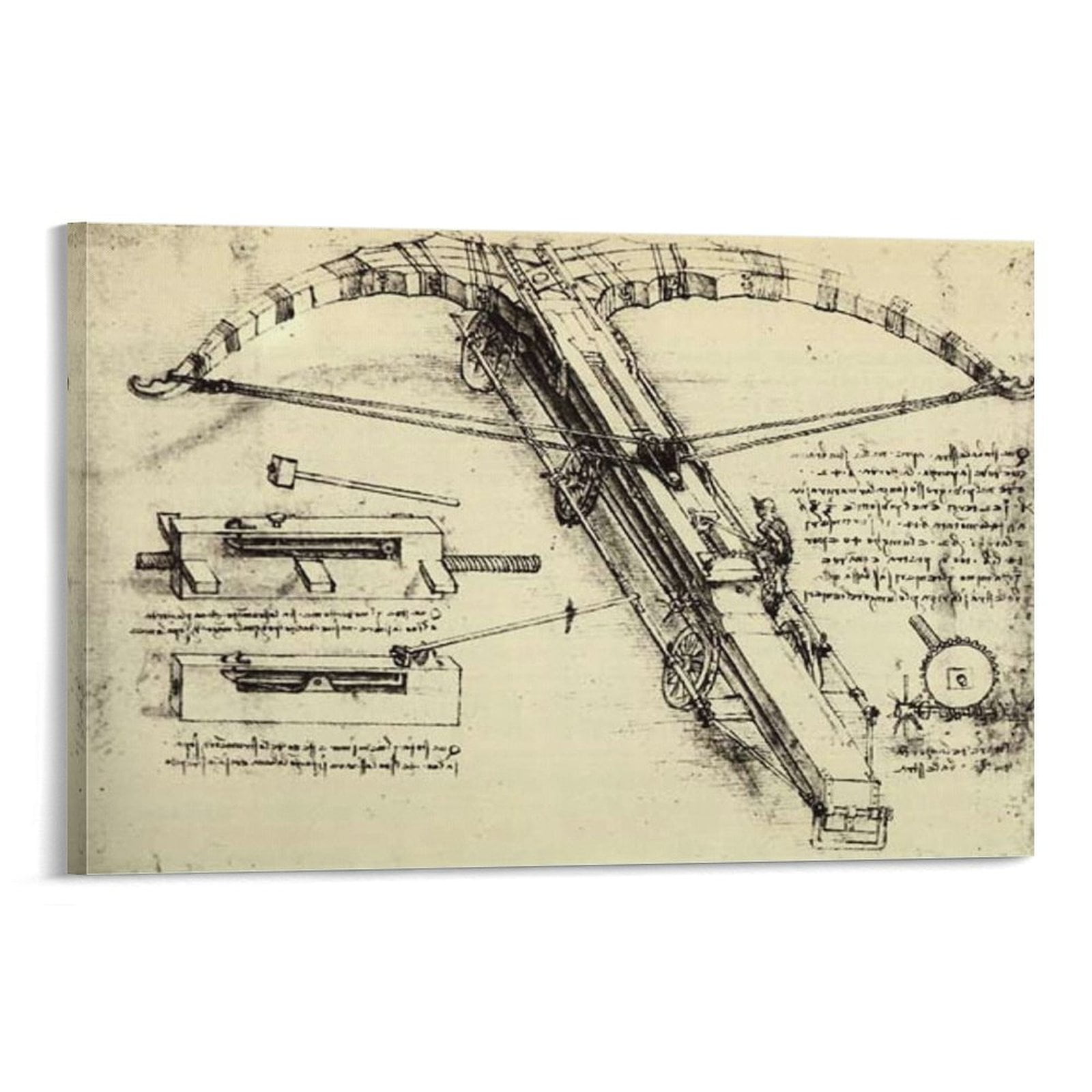 Drawing of Giant Crossbow by Leonardo Da Vinci Posters Picture Print ...