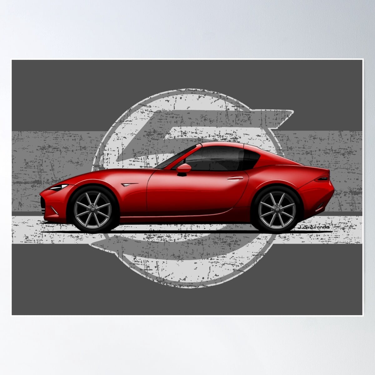 My Drawing Of The Iconic Red Rf Japanese Roadster Sports Car With ...