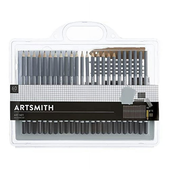 Drawing Kit Art Set 60pc - Graphite Drawing Pencils for Sketching with ...
