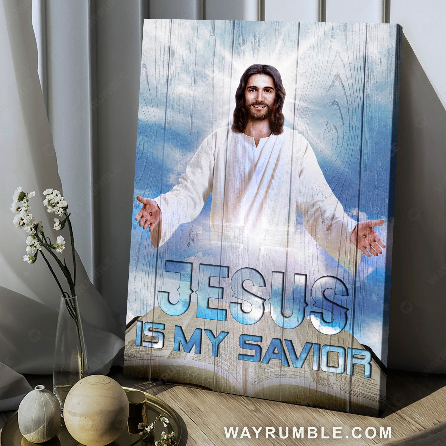 Drawing Of Jesus, Blue Sky Painting, White Halo, Jesus Is My Savior ...