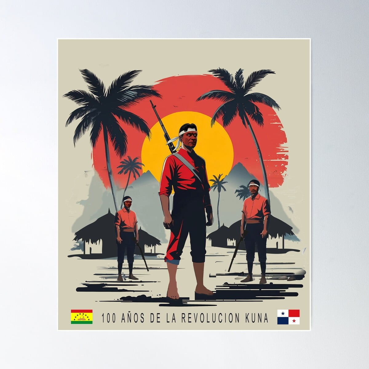 Drawing Of The Indigenous Revolution Of Panama, Poster Wall Art, Modern ...