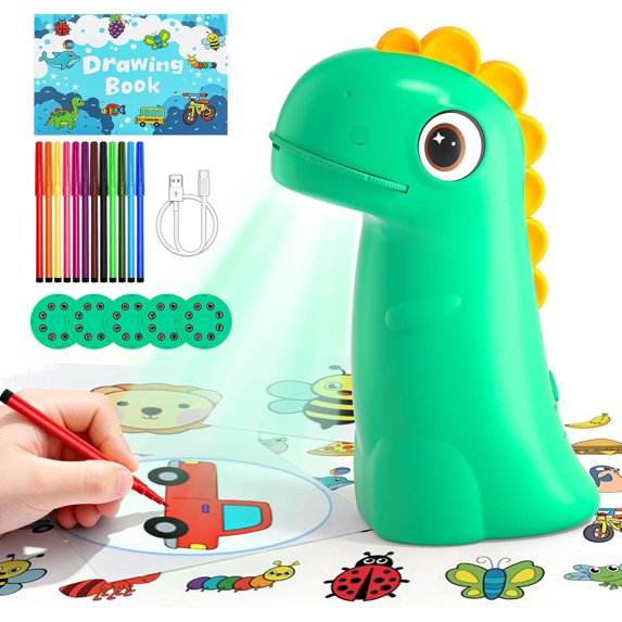 Drawing Projector for Kids,CS COSDDI Rechargeable Dinosaur Projector ...