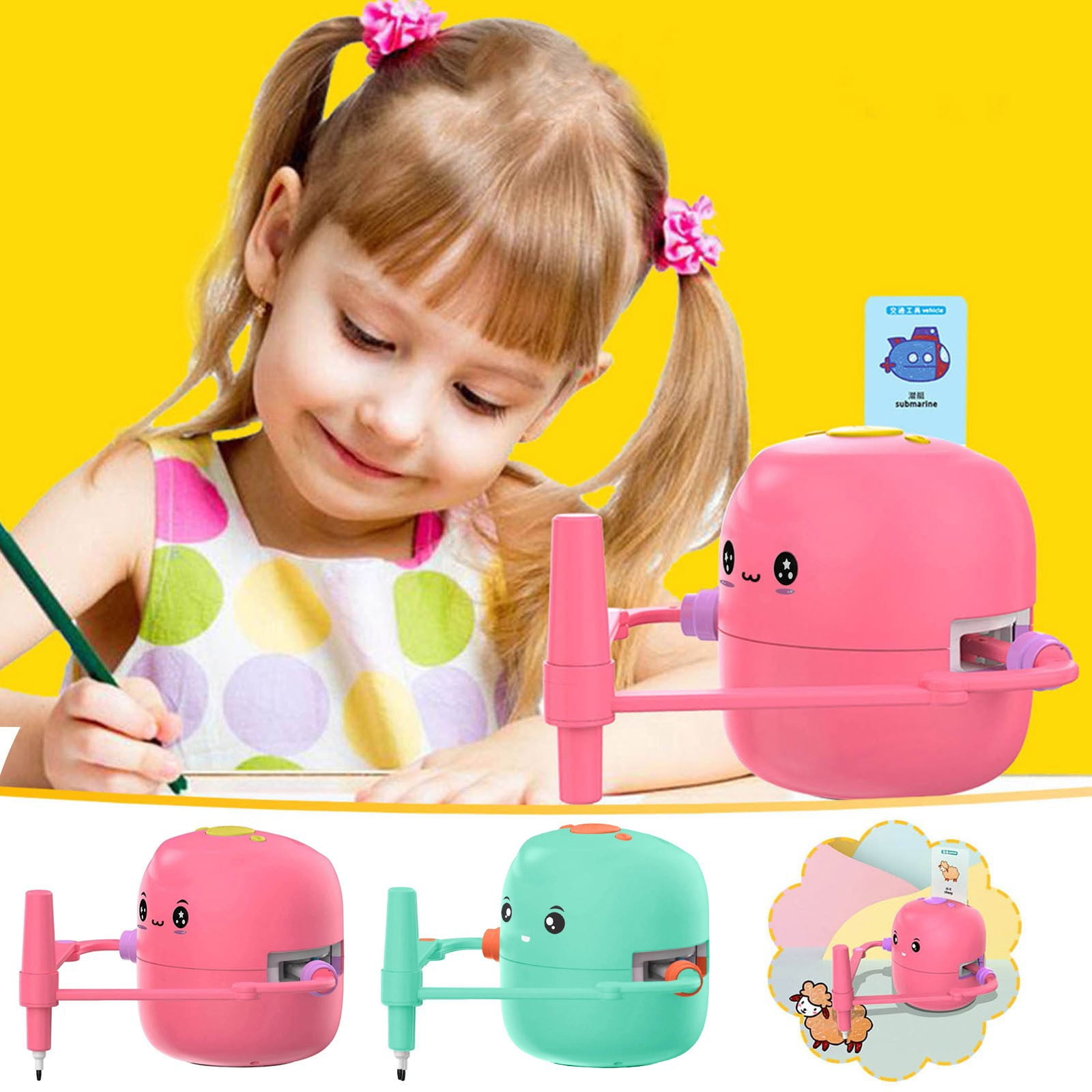 Drawing Robot, Robot Drawing Machine, Learning Toy with 100 Words Cards ...