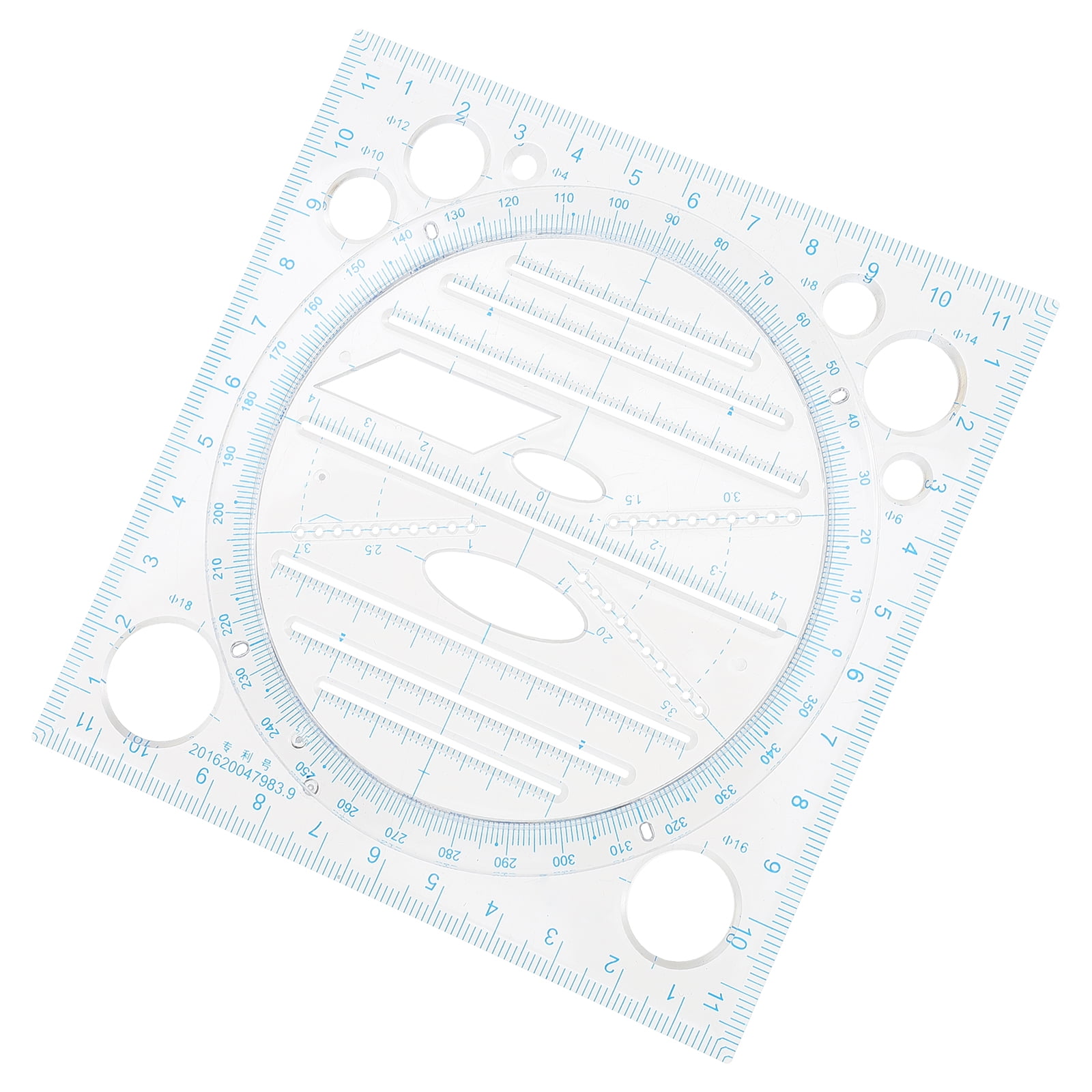 Drawing Ruler Geometric Drawing Template Protractor Measuring Tool for ...