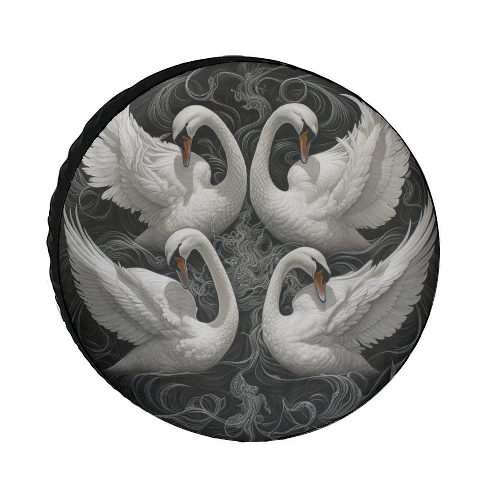 Drawing Seven Swans A Swimming Camping Spare Tire Cover Beauty Bird ...