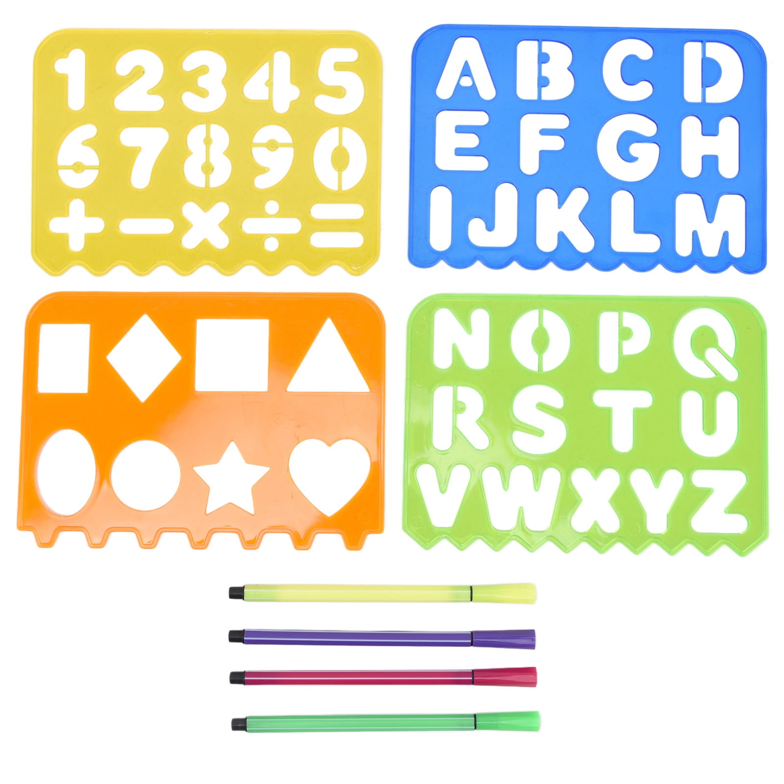 Drawing Stencil Kit Children Number Letter Shape Drawing Template Ruler ...