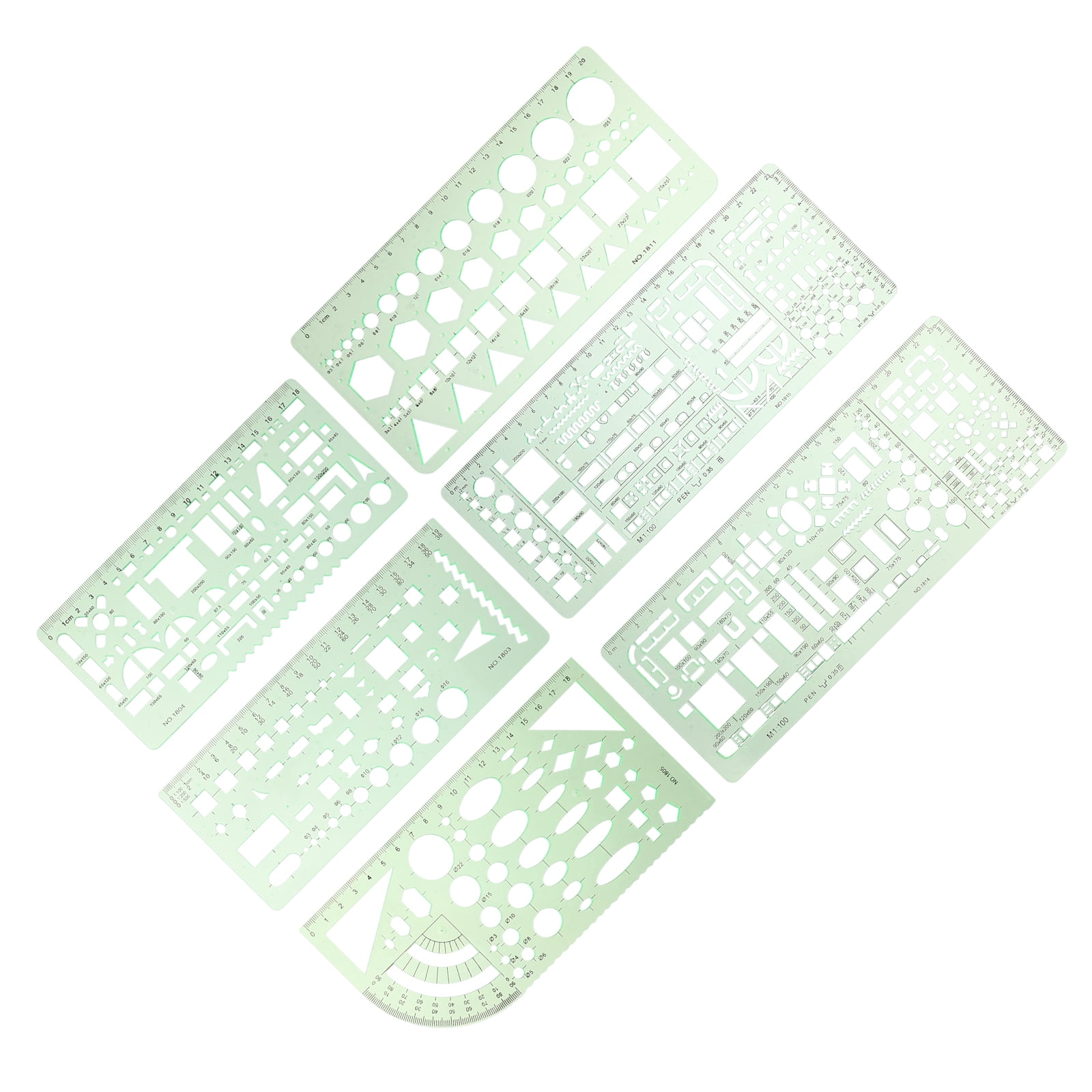 Drawing Stencils Geometric Building Formwork Templates Architecture ...