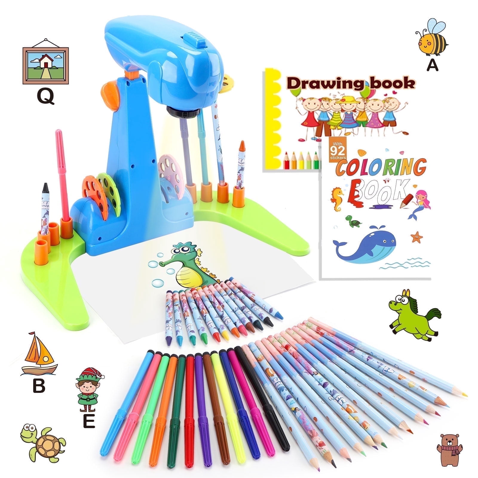 Konijiwa, Drawing Projector Set, Tracing and Creativity Tools, Blue ...