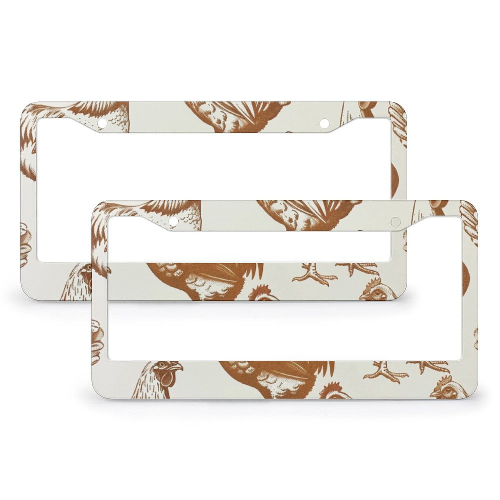 Drawings Of Chickens And Roosters License Plate Cover 2 Pack Chicken ...