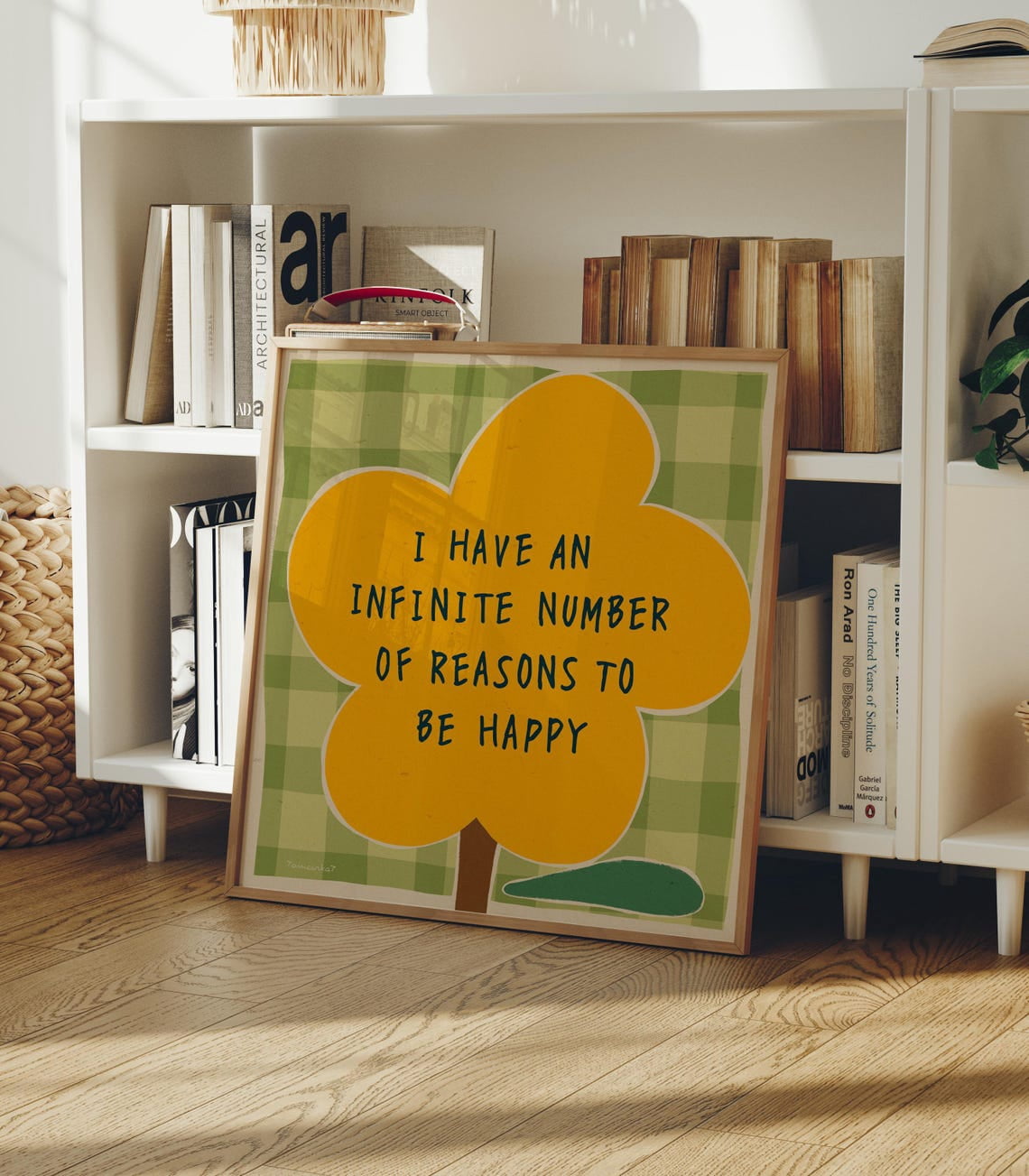 Drawn Abstract Flower Poster Uplifting Quote Inspirational Wall Art ...