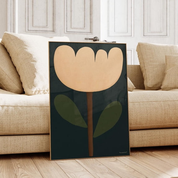 Drawn Tulip Poster Abstract Flower Wall Art Botanical Floral Design1 ...