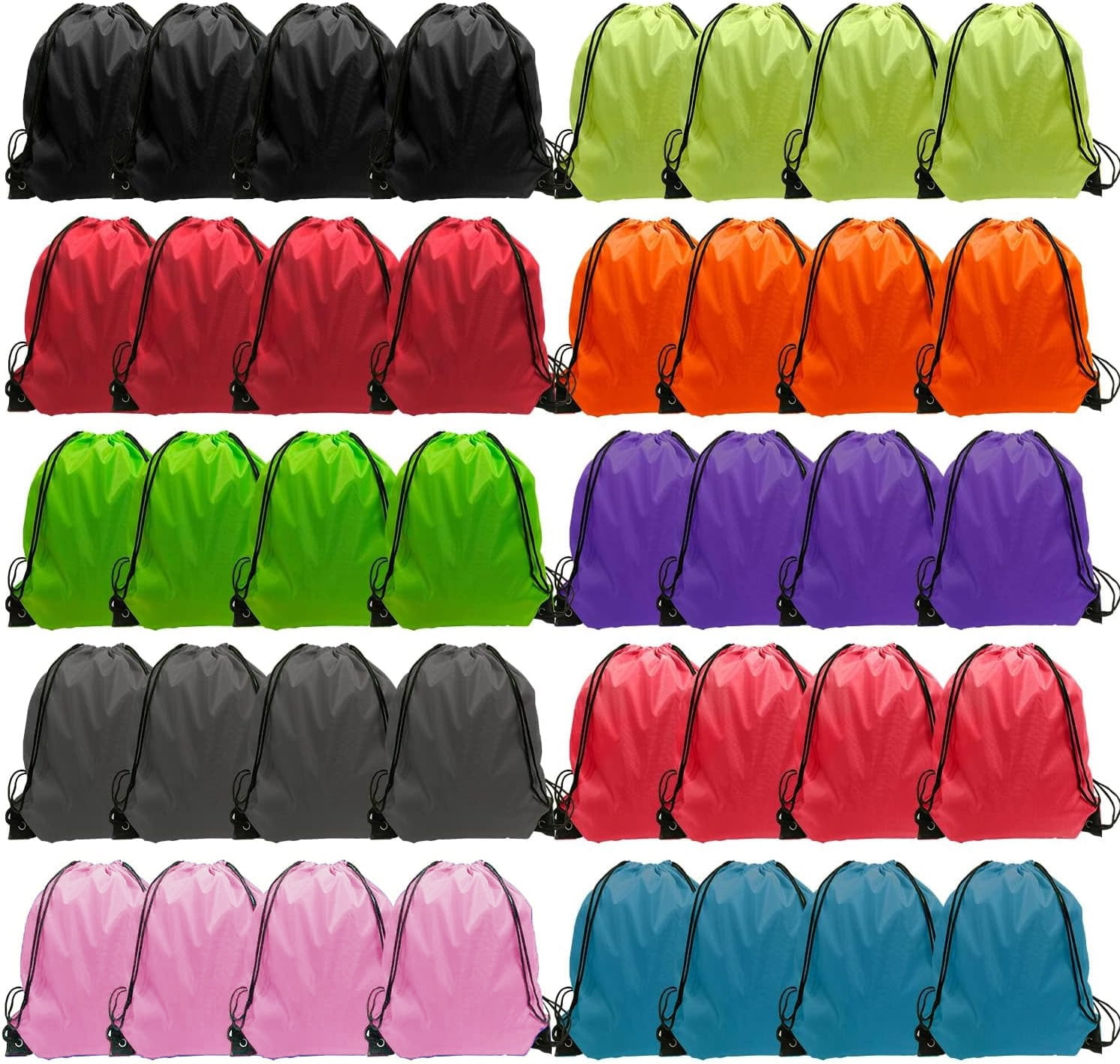 Drawstring Backpack 40 Pcs Cinch Bags Drawstring Bags Bulk Nylon Draw ...