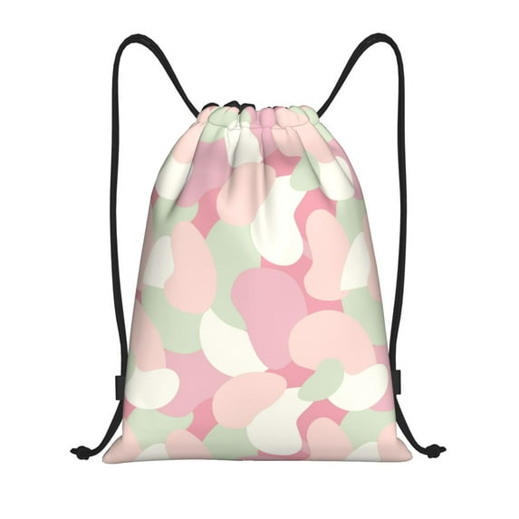 Drawstring Backpack - Abstract Pink Purple Camouflage Splash Proof ...