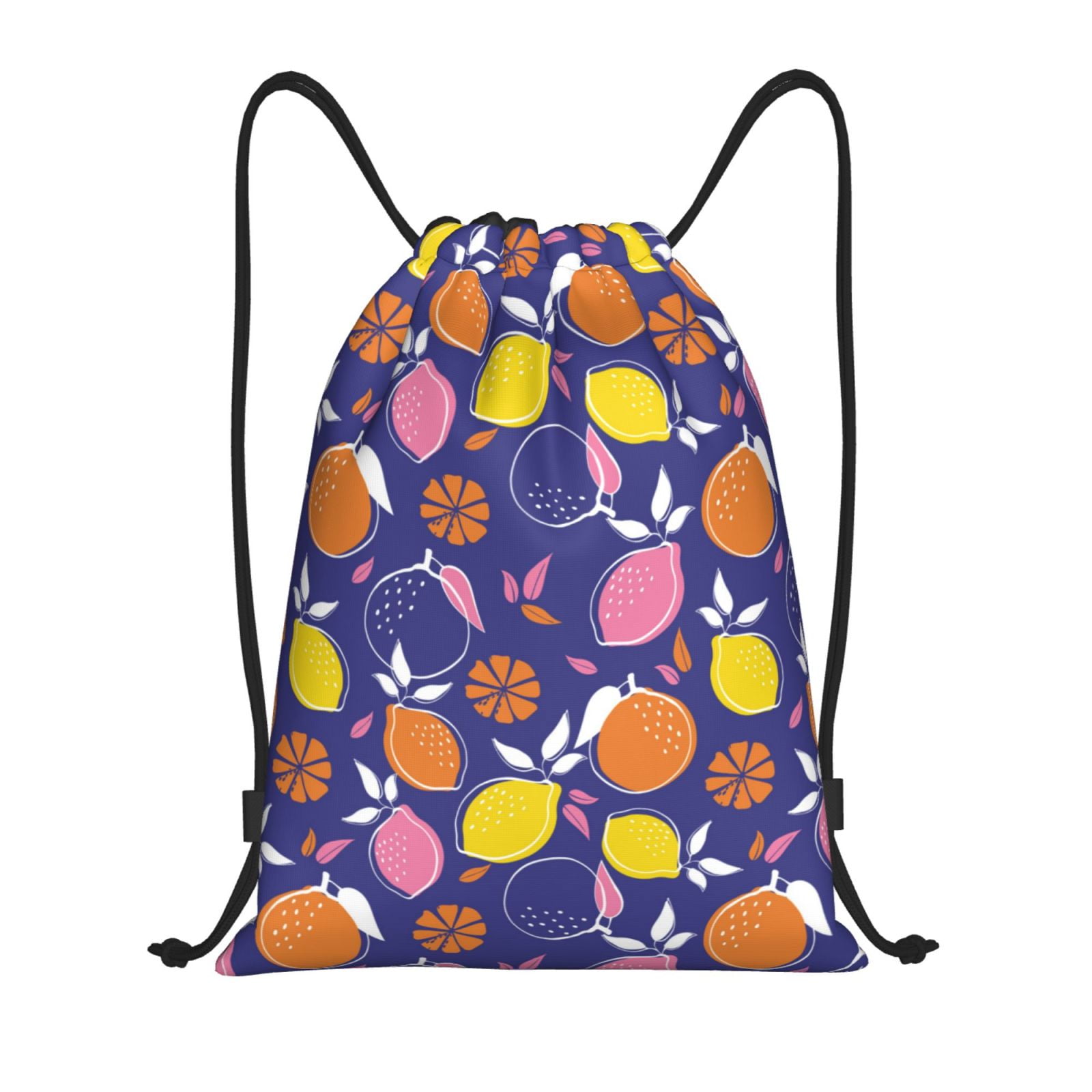 Drawstring Backpack - Abstract oranges lemon Cheer Gym Bag for Women ...
