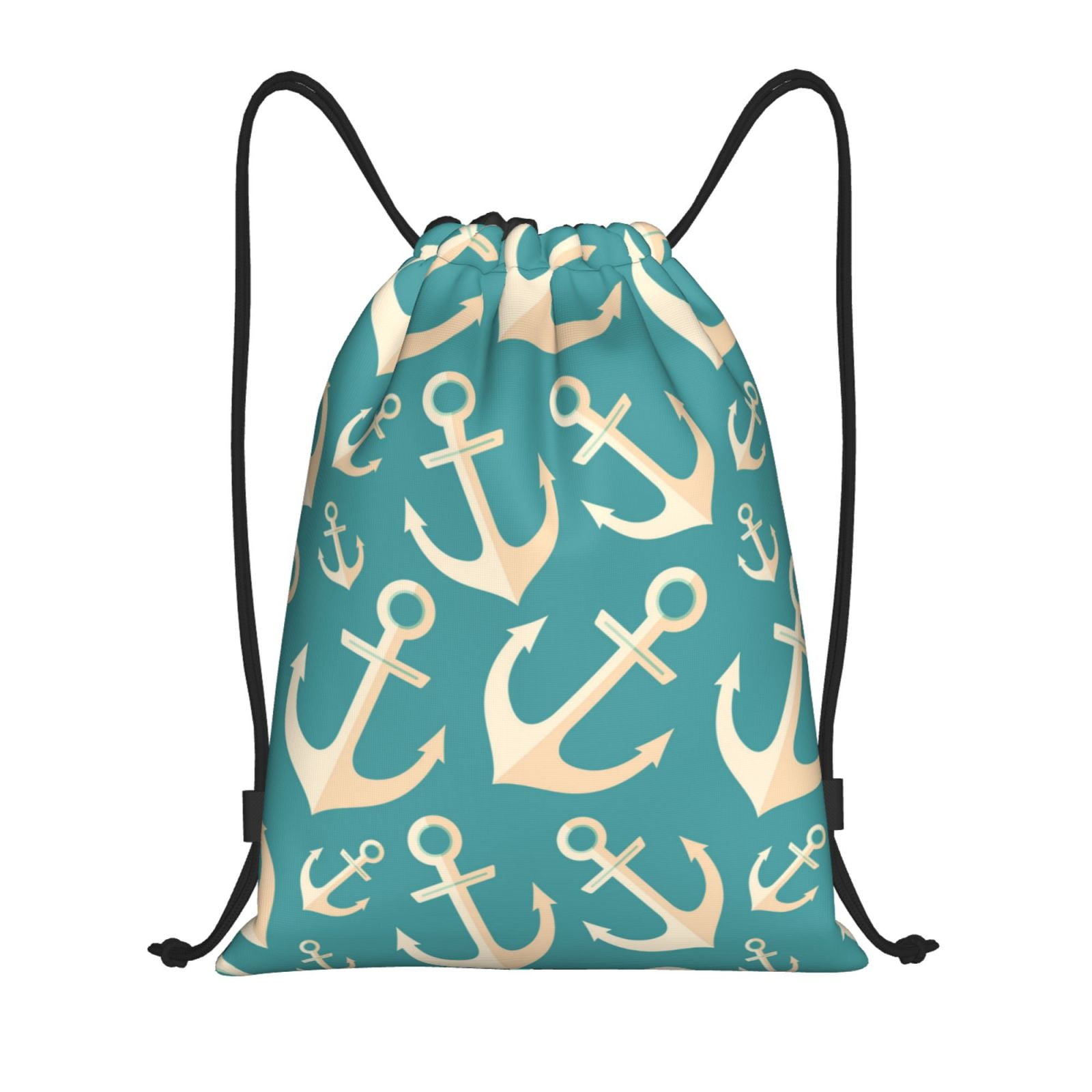 Drawstring Backpack, Anchor blue print aesthetic Light Waterproof ...