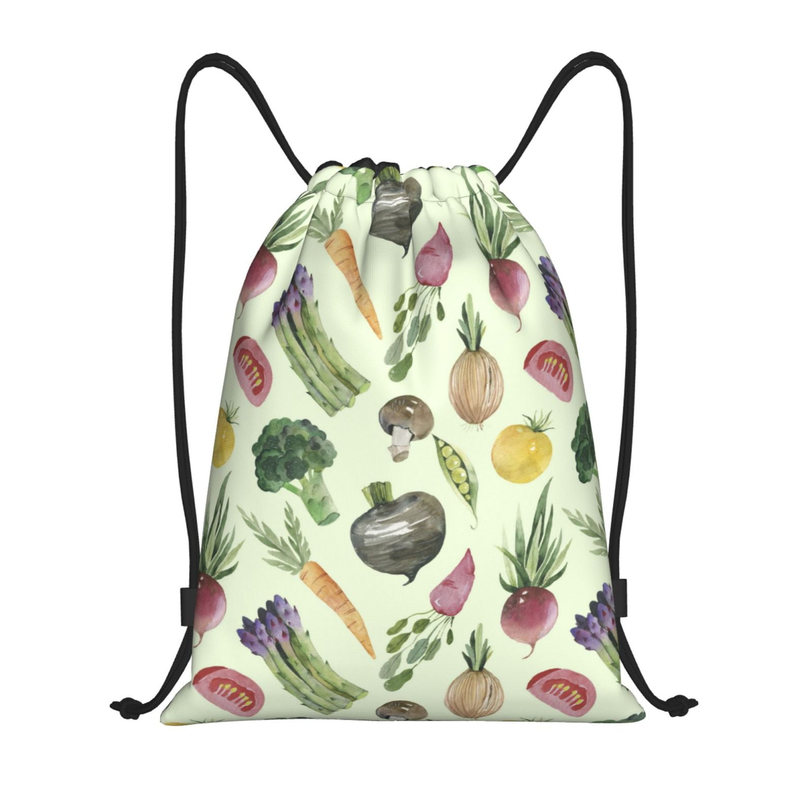 Drawstring Backpack - Asparagus Print vegetable Splash Proof Small ...
