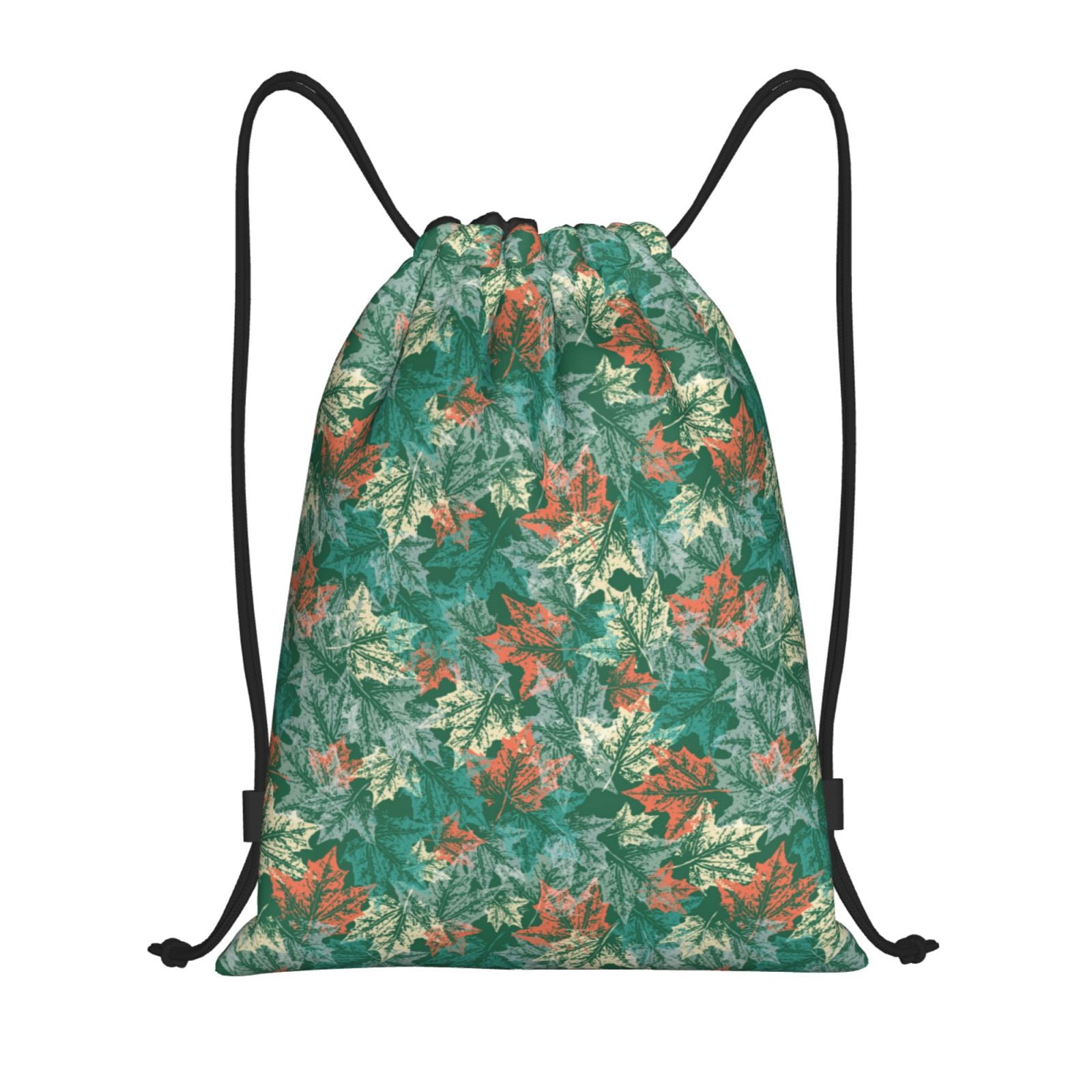 Drawstring Backpack - Autumn Maple Leaves 1 Cheer Gym Bag for Women Men ...