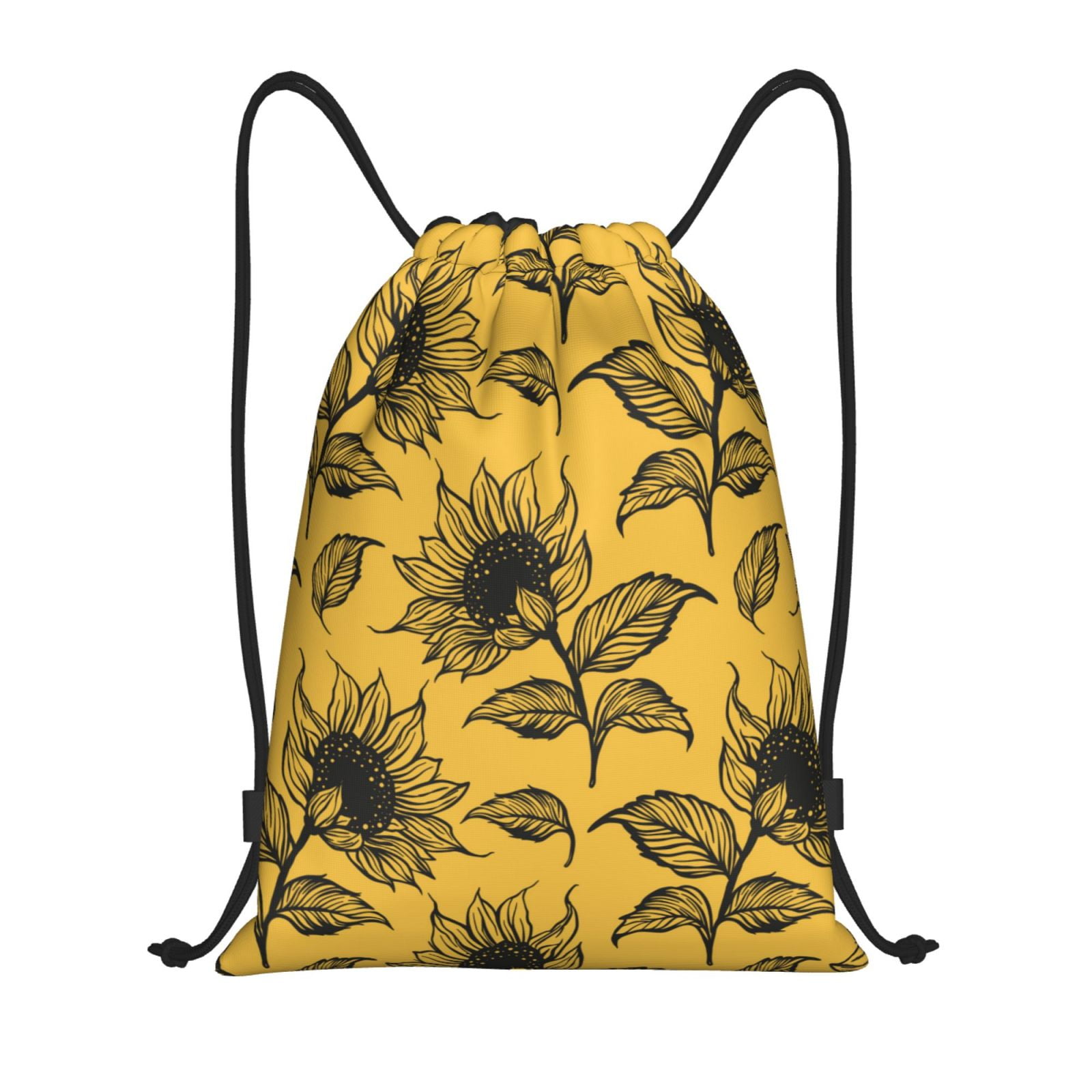 Drawstring Backpack - Autumn Sunflower Splash Proof Small Drawstring ...