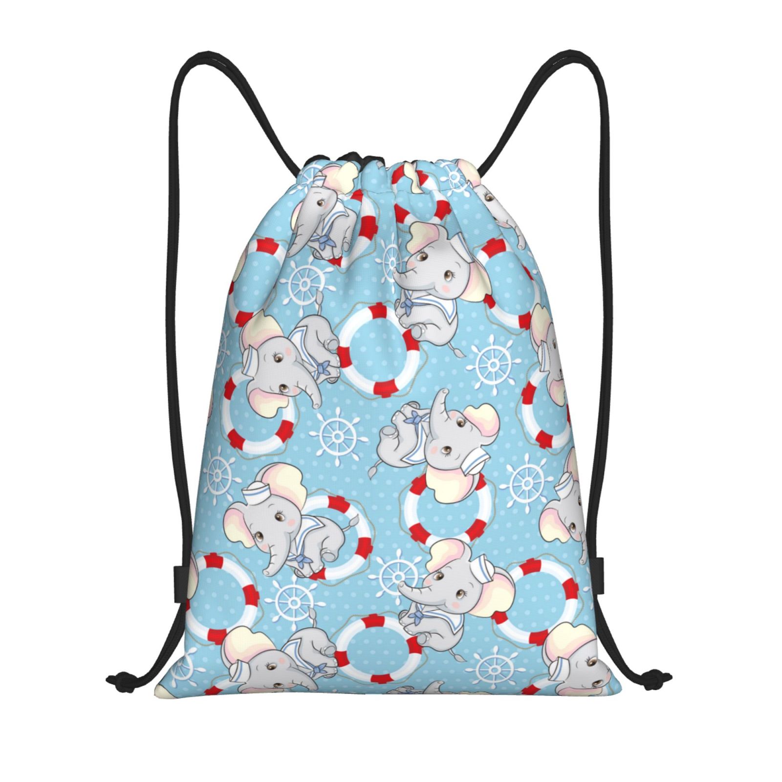 Drawstring Backpack - Baby Elephant Splash Proof Small Drawstring Gym ...