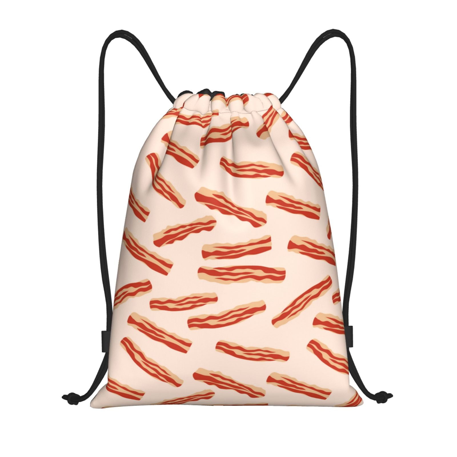 Drawstring Backpack - Bacon Print No.909 Splash Proof Small Drawstring ...