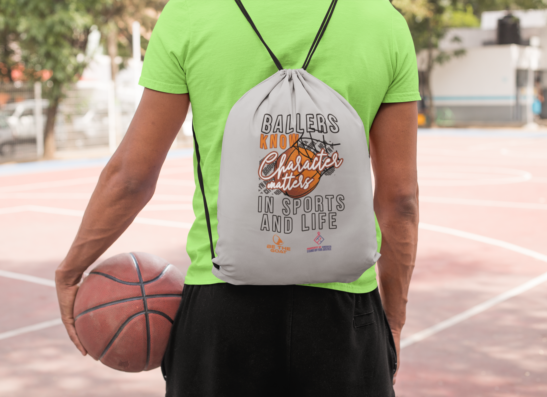 Drawstring Backpack Bag BALLERS KNOW CHARTHER MATTERS IN SPORTS And ...