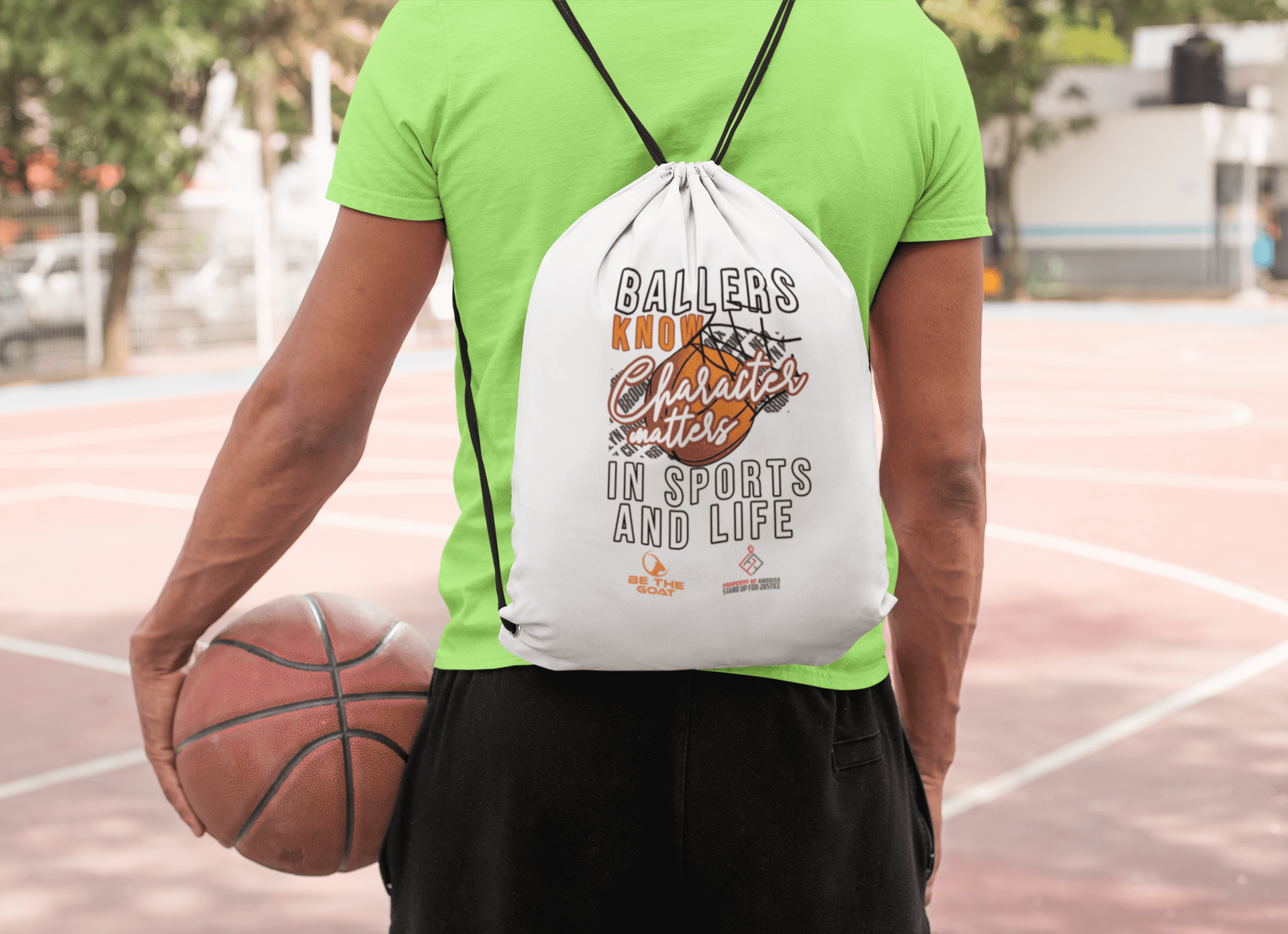 Drawstring Backpack Bag BALLERS KNOW CHARTHER MATTERS IN SPORTS And ...