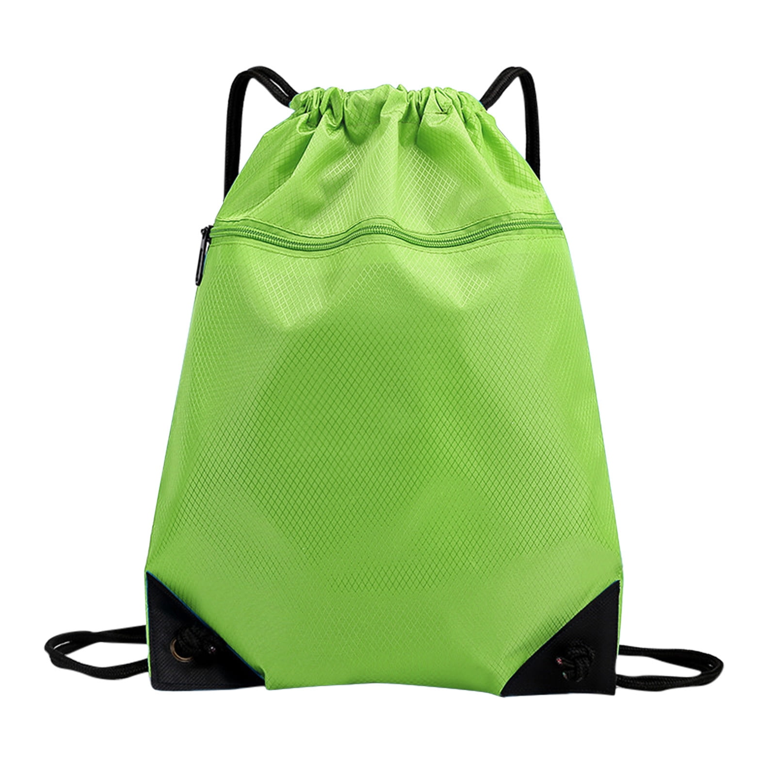 Drawstring Backpack Bag with Front Zip Pocket, Gym Swim Sports Cinch ...