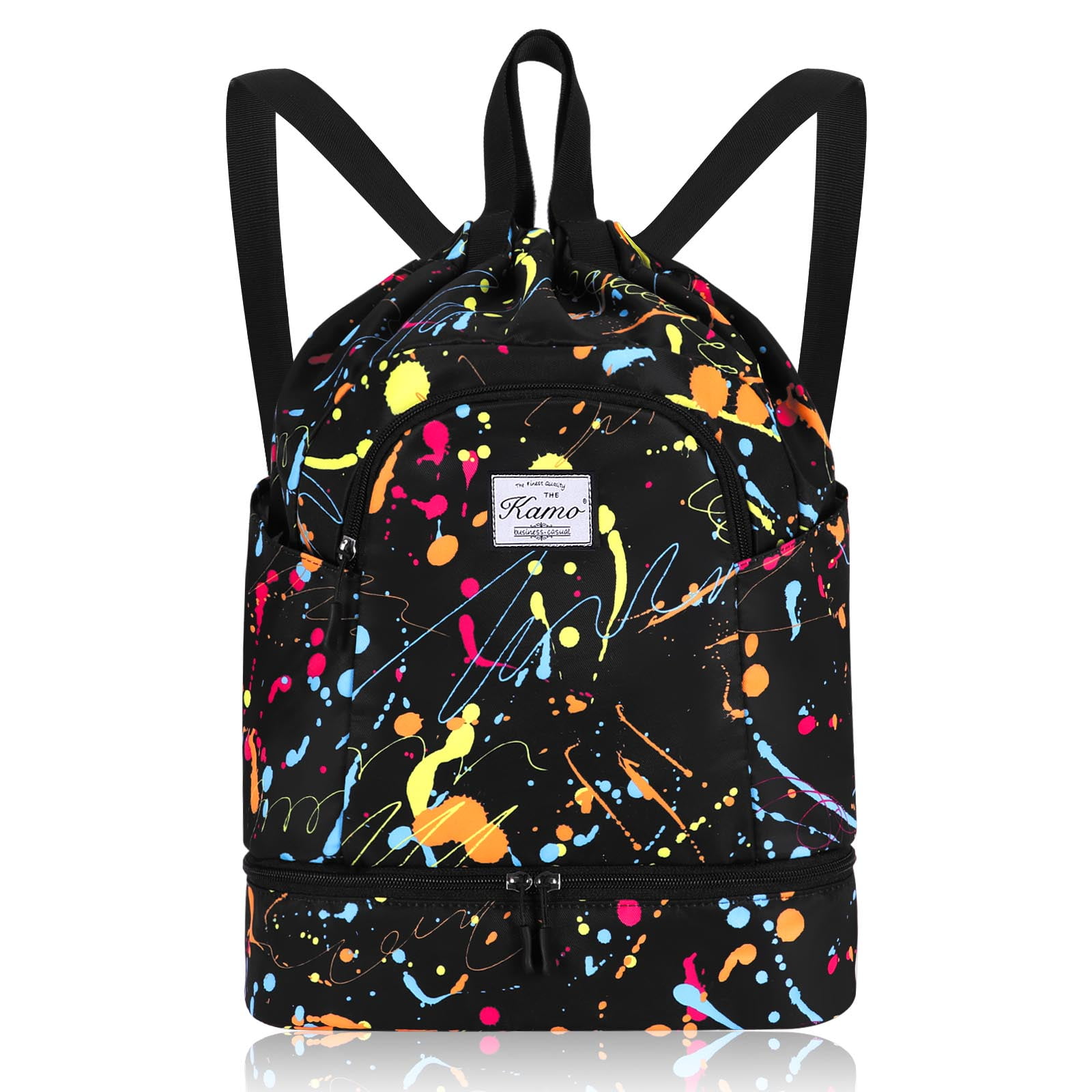 Drawstring Backpack Bag with Shoe Compartment, Large Gym Bag Sackpack ...
