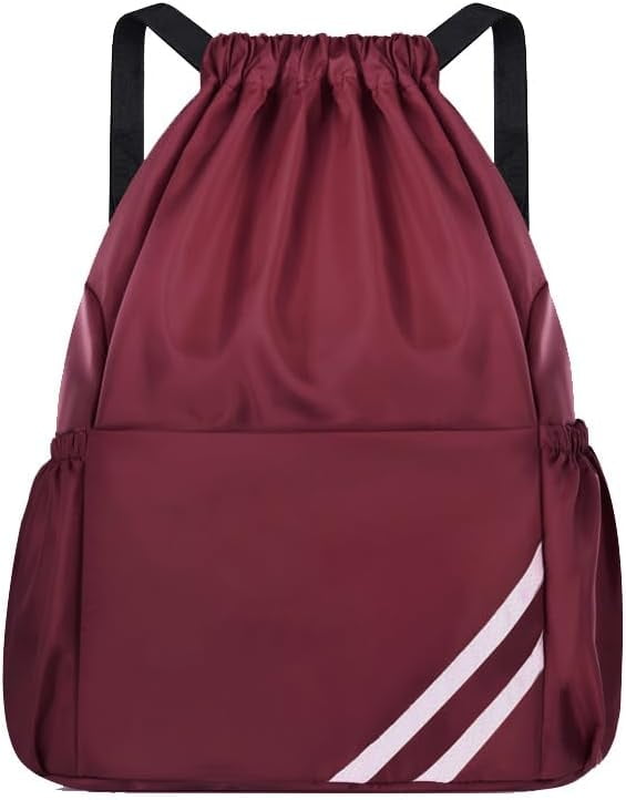 Drawstring Backpack Bag for Men and Women, Portable Shoulders Travel ...