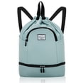 Drawstring Backpack Bag with Shoe Compartment, Large Gym Bag Sackpack ...