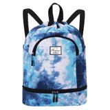 Drawstring Backpack Bag with Shoe Compartment, Large Gym Bag Sackpack ...