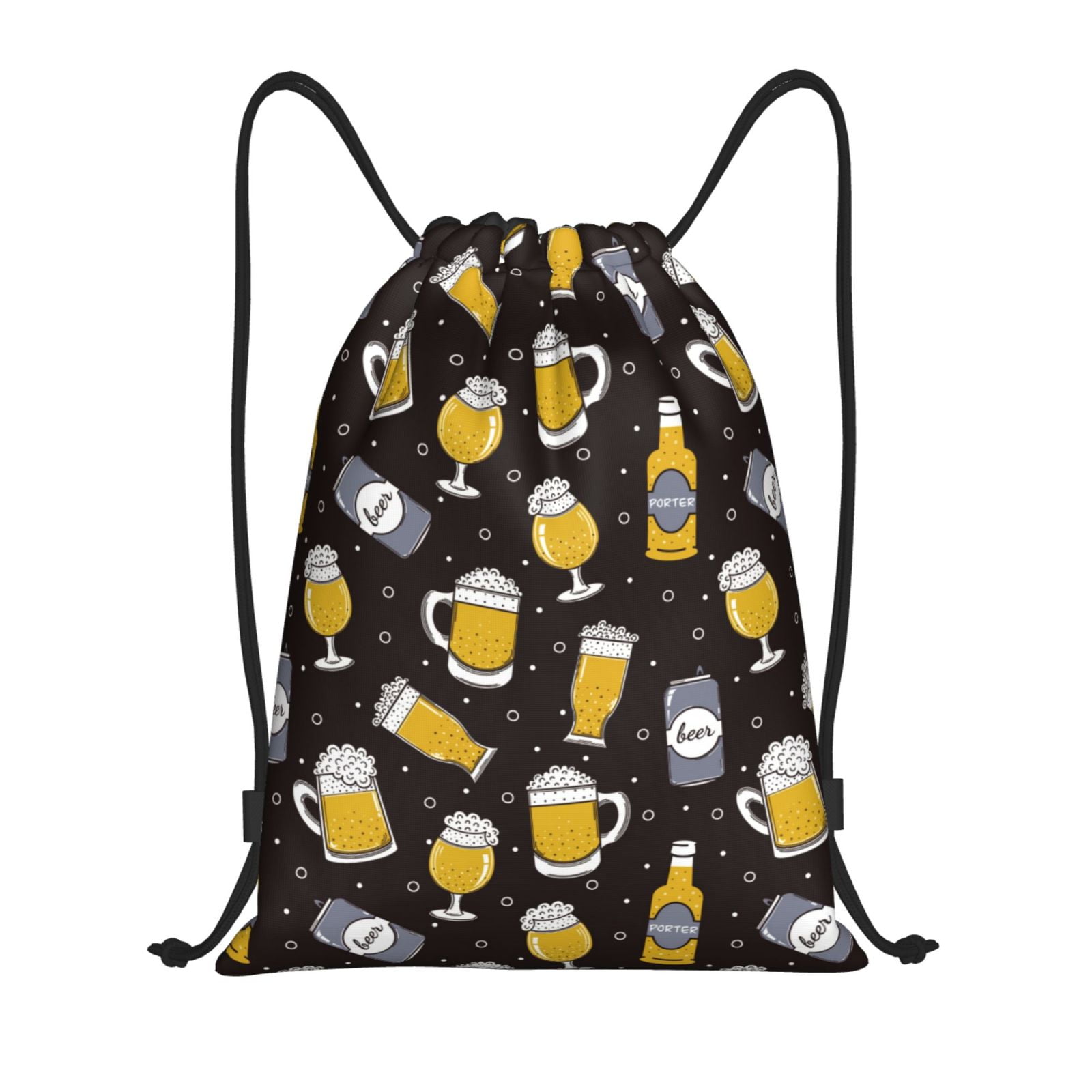 Drawstring Backpack, Beer In A Bottle Light Waterproof Sports Gym Bag ...