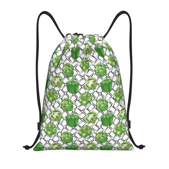 Drawstring Backpack, Bell Pepper Print funny Light Waterproof Sports ...