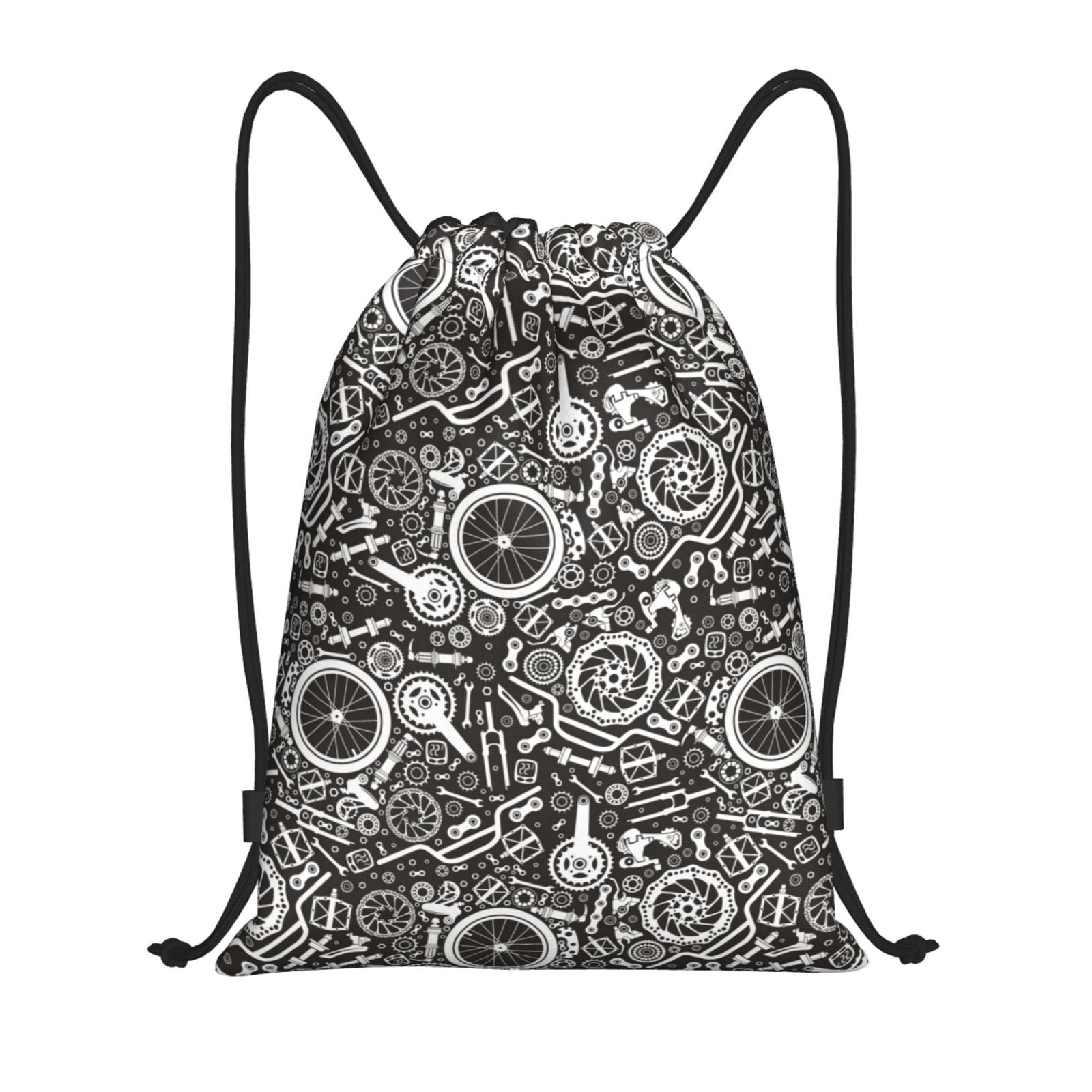 Drawstring Backpack - Bicycles Parts Splash Proof Small Drawstring Gym ...
