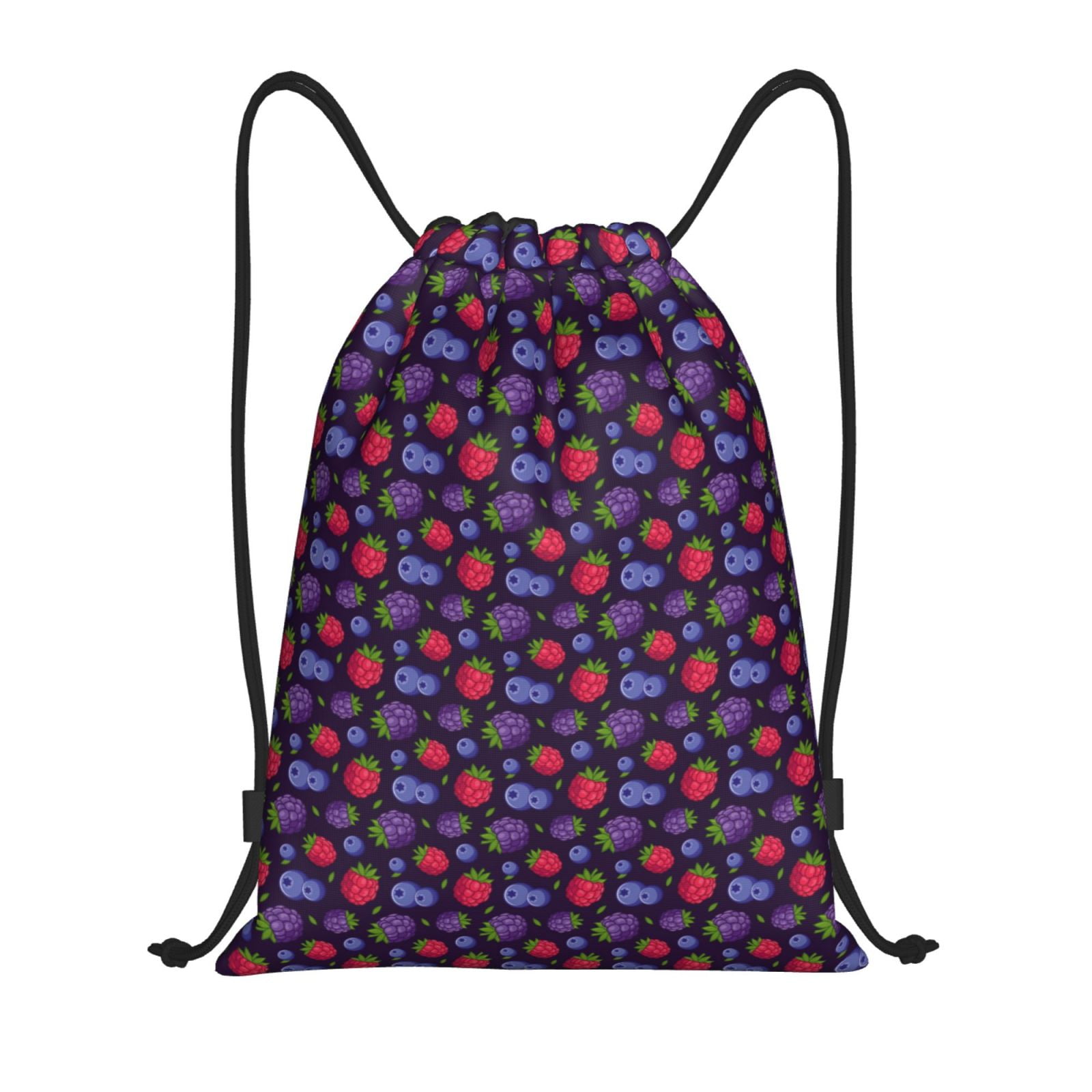 Drawstring Backpack, Blackberries Light Waterproof Sports Gym Bag Draw ...