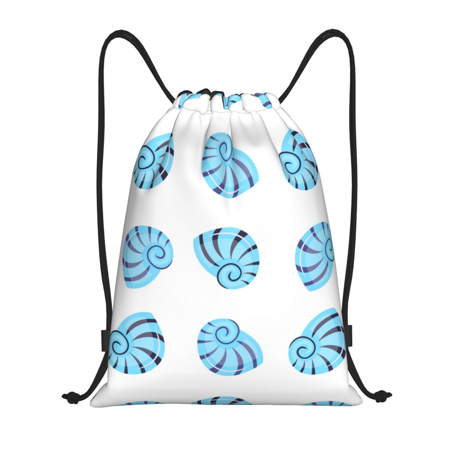 Drawstring Backpack, Blue Conch Light Waterproof Sports Gym Bag Draw ...