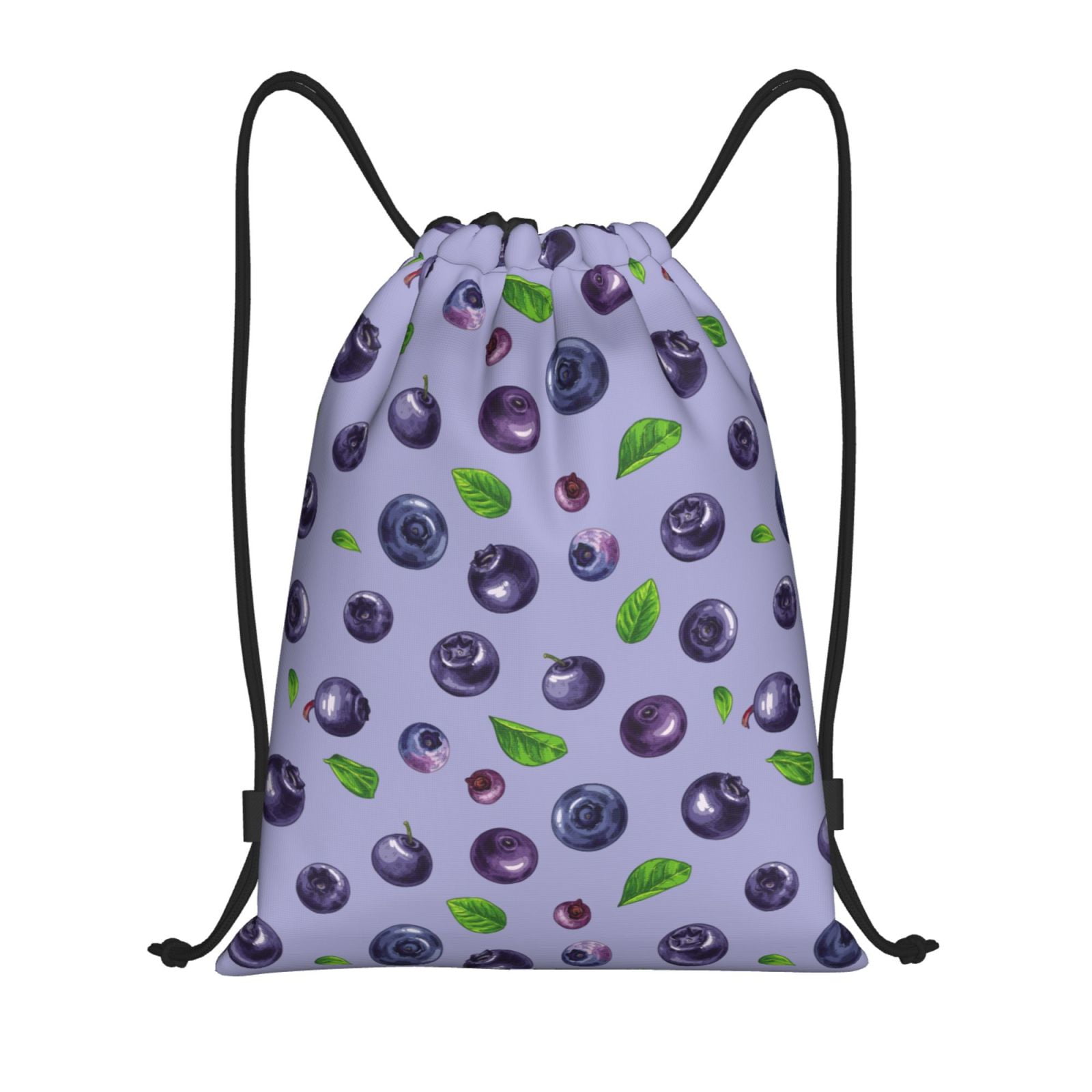 Drawstring Backpack - Blueberry Print funny Splash Proof Small ...