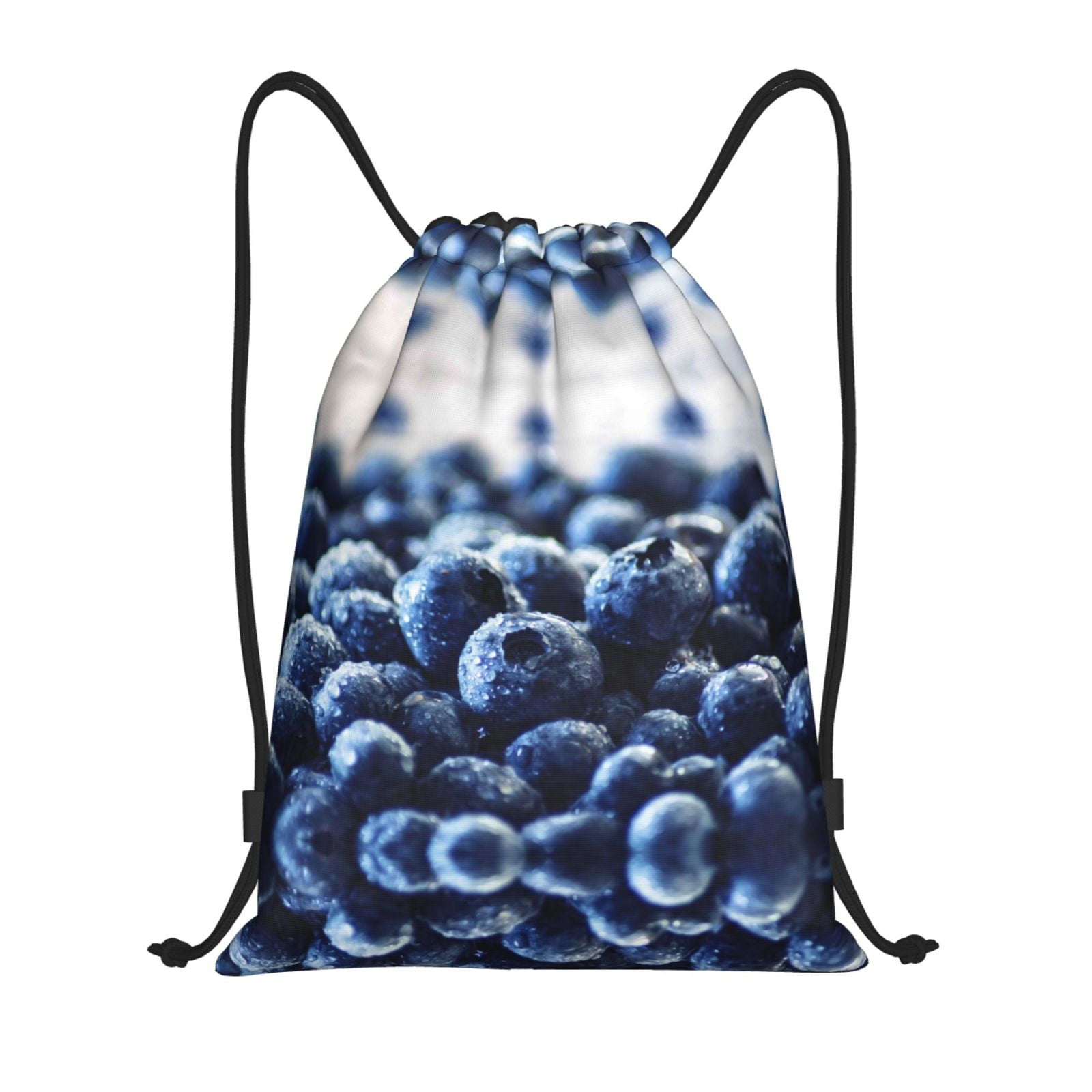 Drawstring Backpack Blueberry Sports Gym Bag for Men Women, Waterproof ...