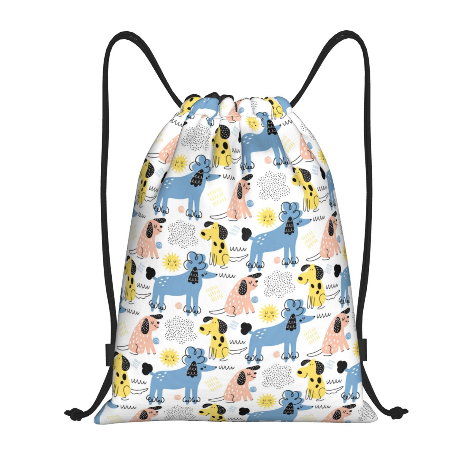 Drawstring Backpack - Bohemian Funny Cute Poodle Dog Splash Proof Small ...