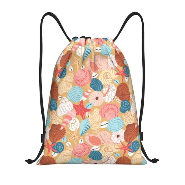 Drawstring Backpack - Brightly Colored Conch Splash Proof Small ...