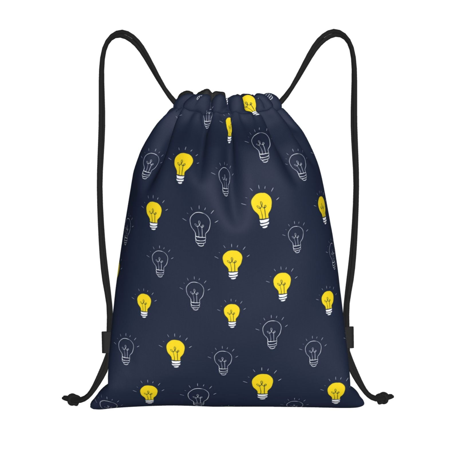 Drawstring Backpack, Bulb Shiny Pattern Light Waterproof Sports Gym Bag ...