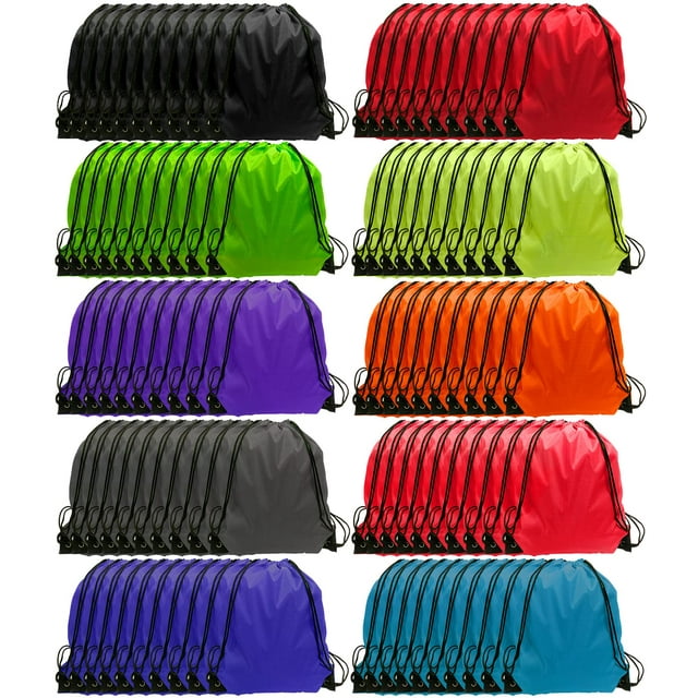 Drawstring Backpack Bulk, 100 Pcs Draw String Bags Cinch Bag Drawstring ...