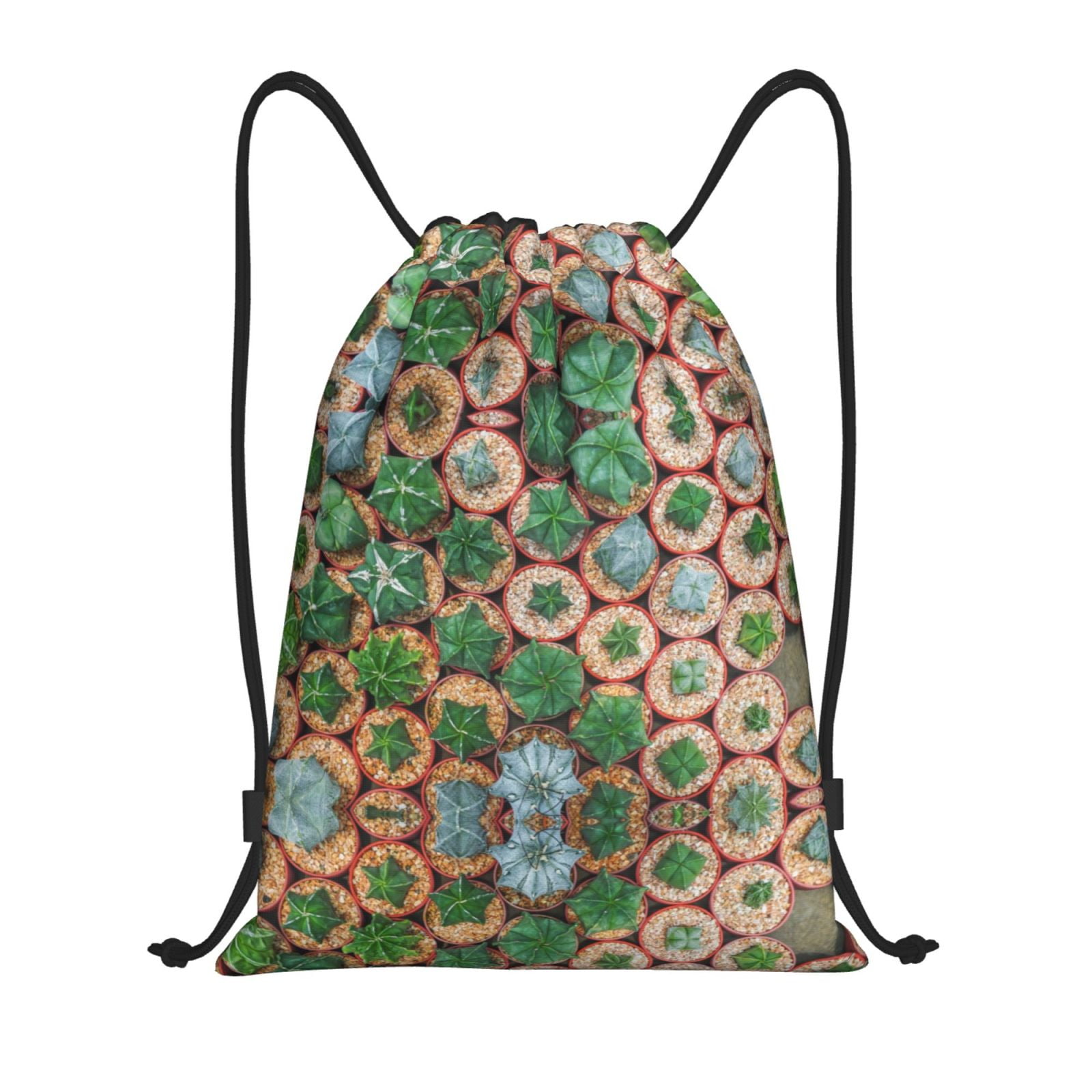 Drawstring Backpack - Cactus cute b Gym Bag for Women Men Water ...