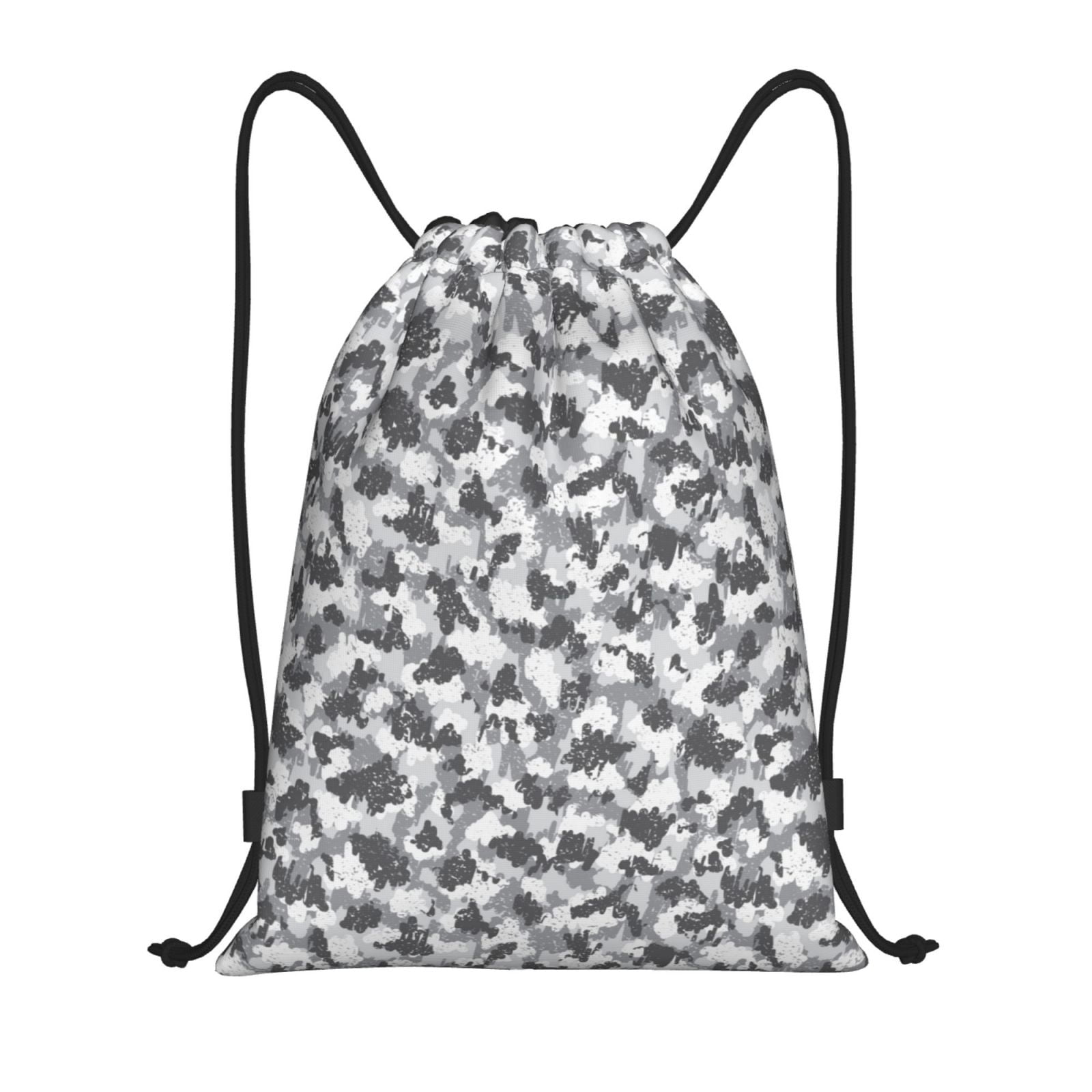 Drawstring Backpack - Camouflage Grey Splash Proof Small Drawstring Gym ...