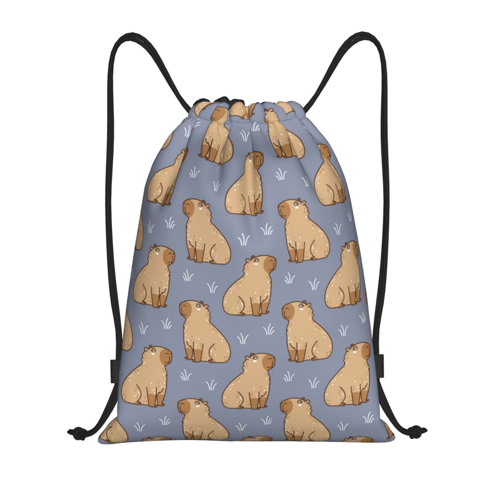 Drawstring Backpack, Capybara and Grass Light Waterproof Sports Gym Bag ...