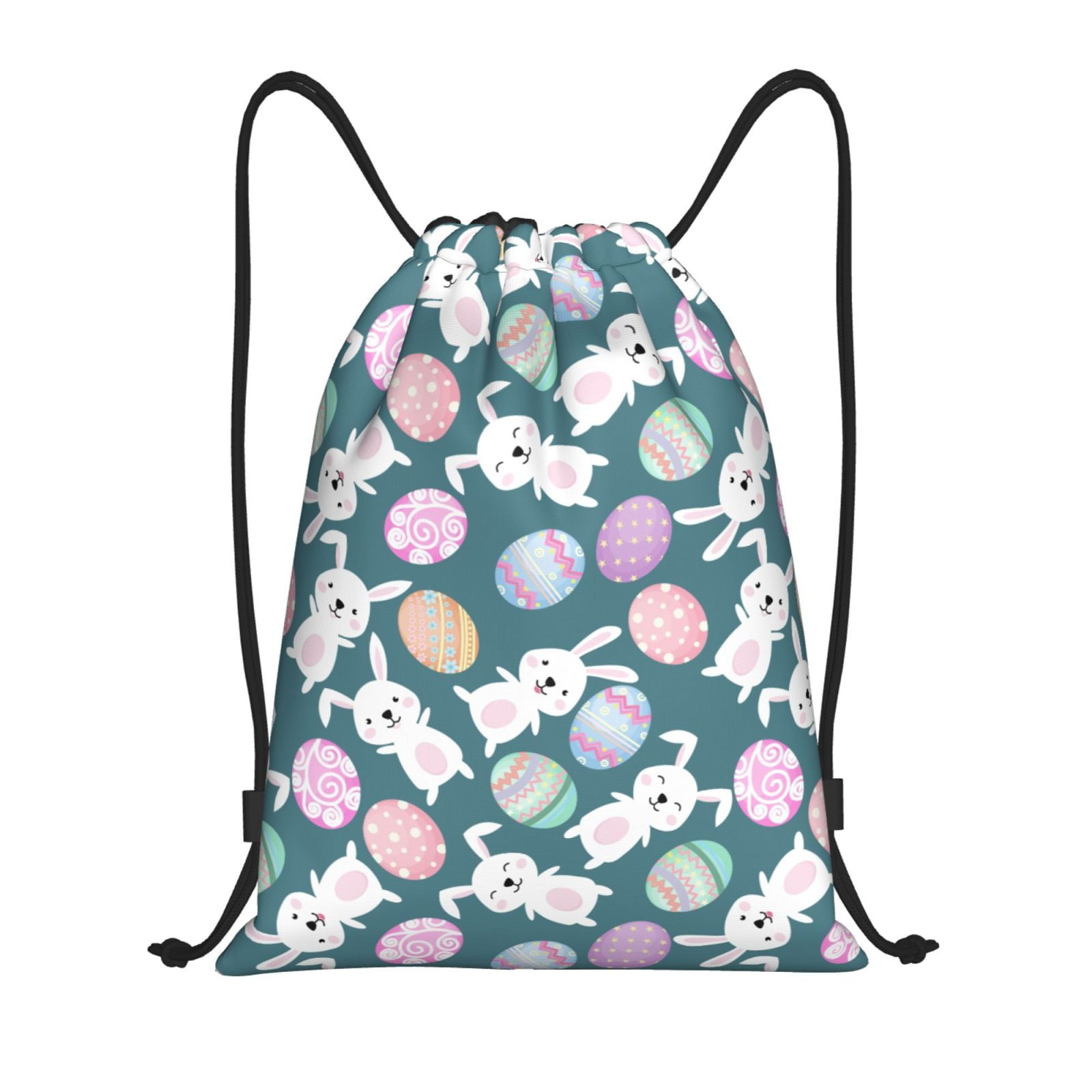 Drawstring Backpack - Cartoon Cute Rabbit Patterned Egg Splash Proof ...